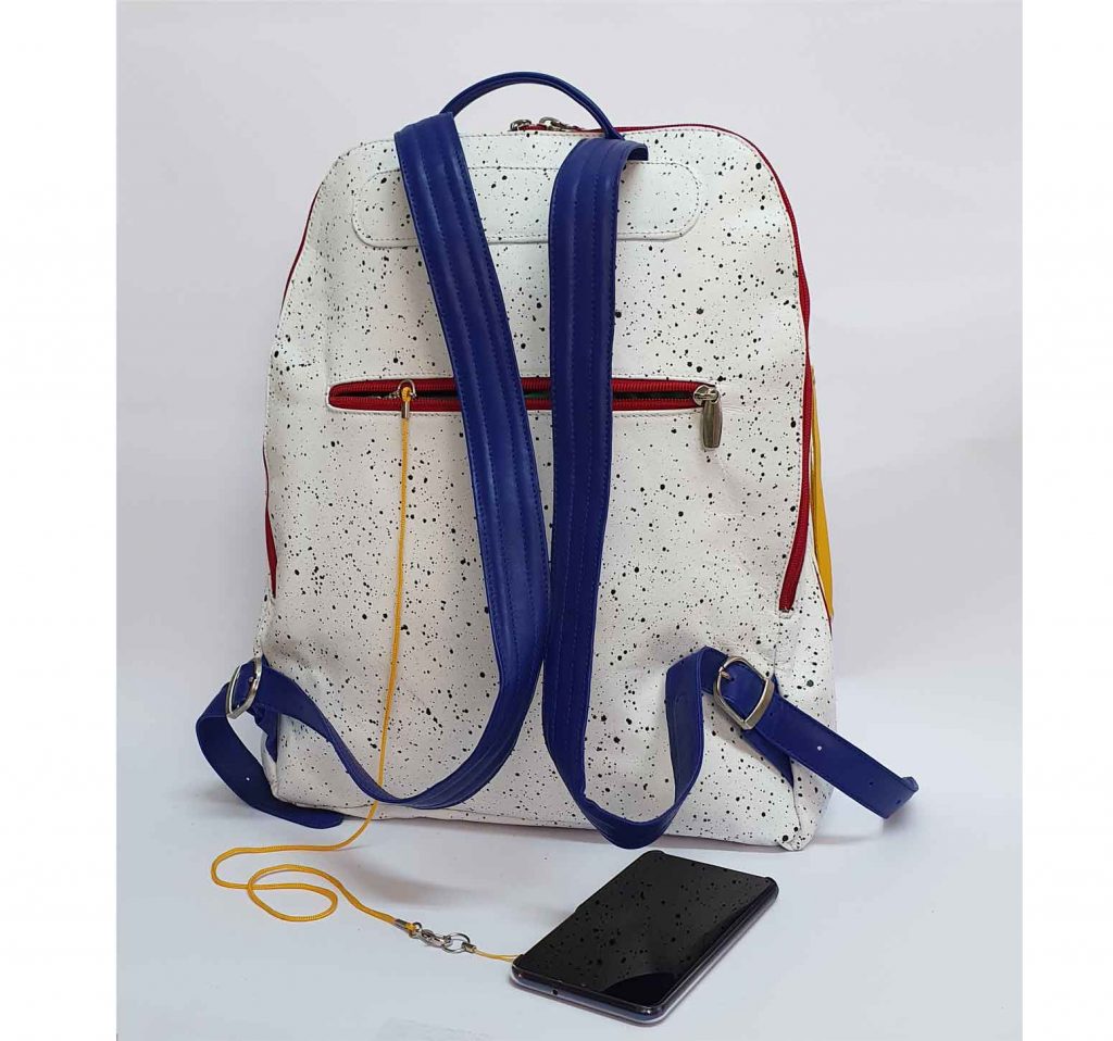 City Woman White Leather Backpack | Laptop, Work and Travel Bag